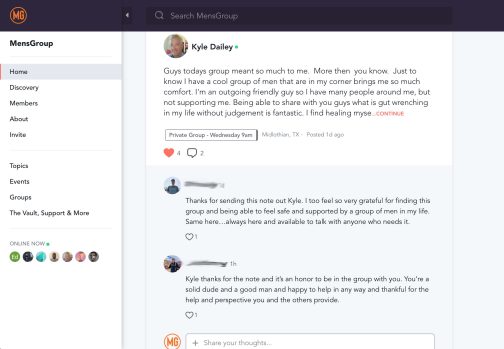 Full Online Men's Group Details - MensGroup.com